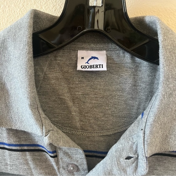 Gioberti | Shirts | Nwot Gioberti Mens Striped Short Sleeve Greyblack ...